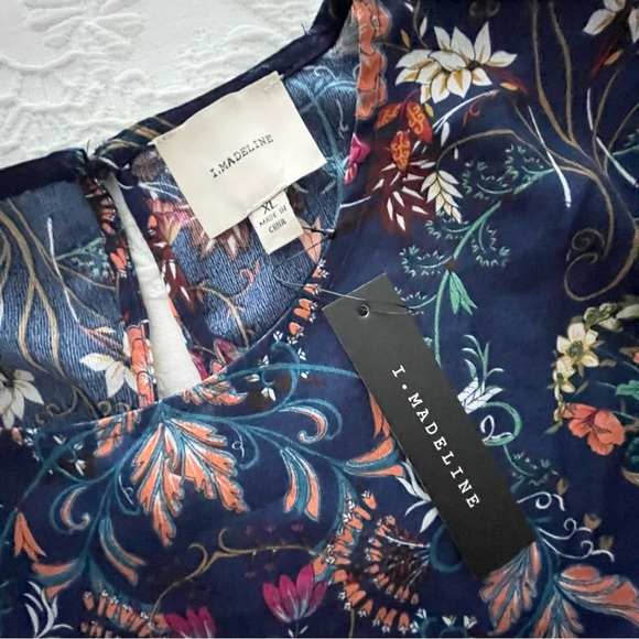 Lulus | Dresses | Nwt Lulus I Madeline Garden Splendor Navy Blue Floral ...